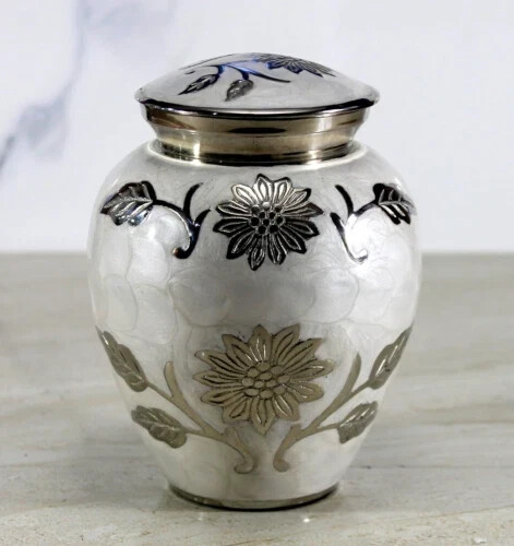 Brass Cremation Urn Memorial Jar Pot Container | White-silver | eBay