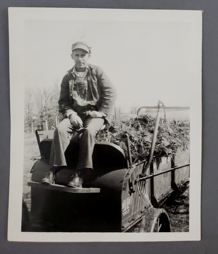1940s Farmer Wagon Pitchfork Overalls Rural Americana Agriculture ...