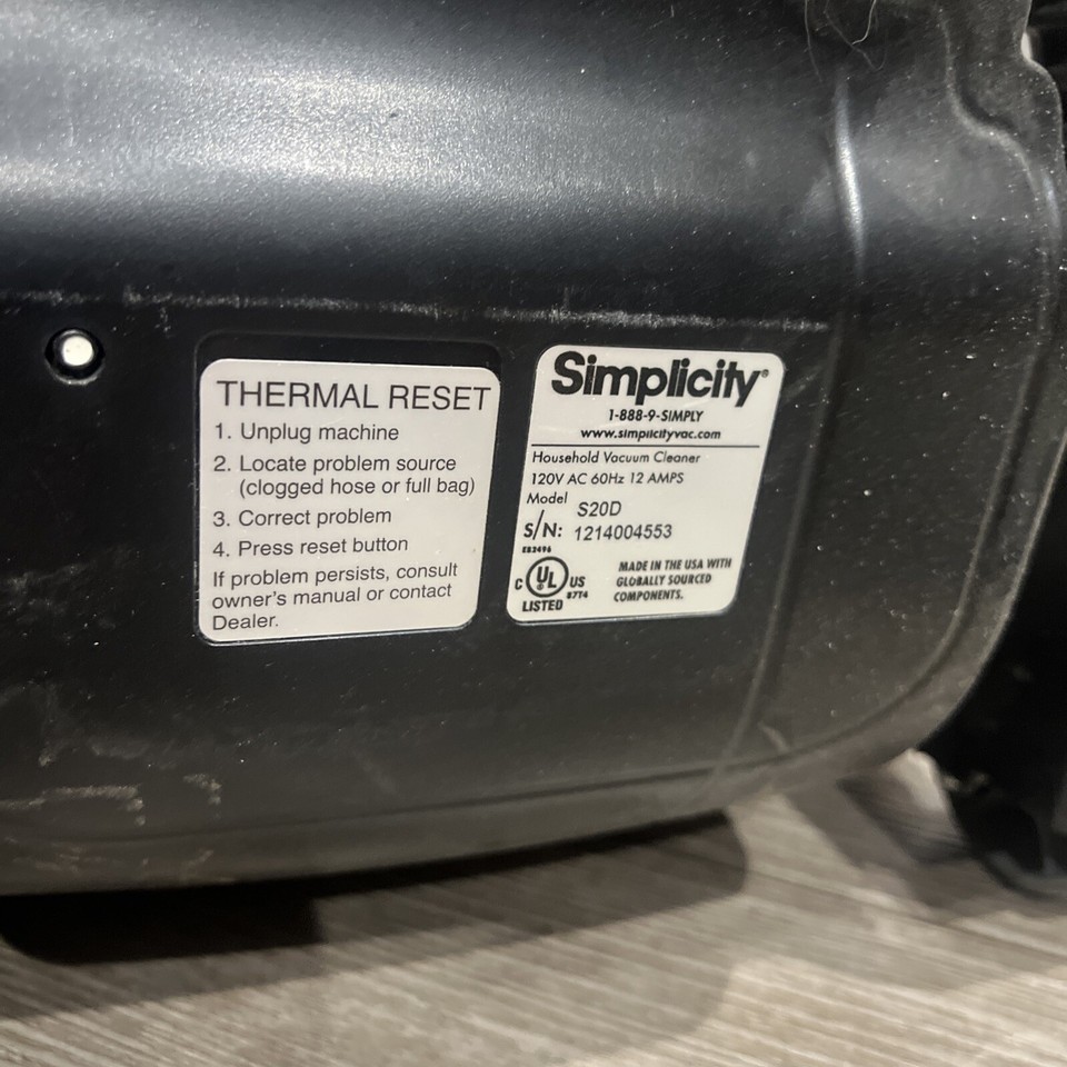 Simplicity USA S20D Symmetry Black Upright Bagged Household Vacuum ...