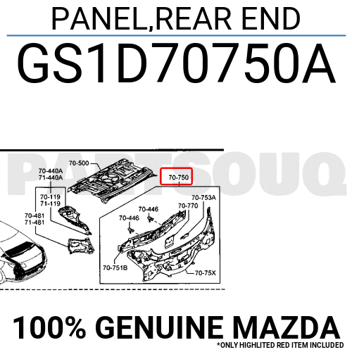 GS1D70750A Genuine Mazda PANEL,REAR END GS1D-70-750A | eBay