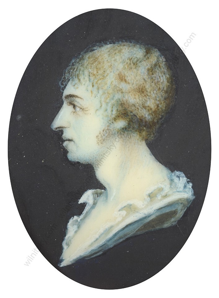 Charles Guillaume Alexandre Bourgeois (1759-1832)-Attrib "Male profile ...