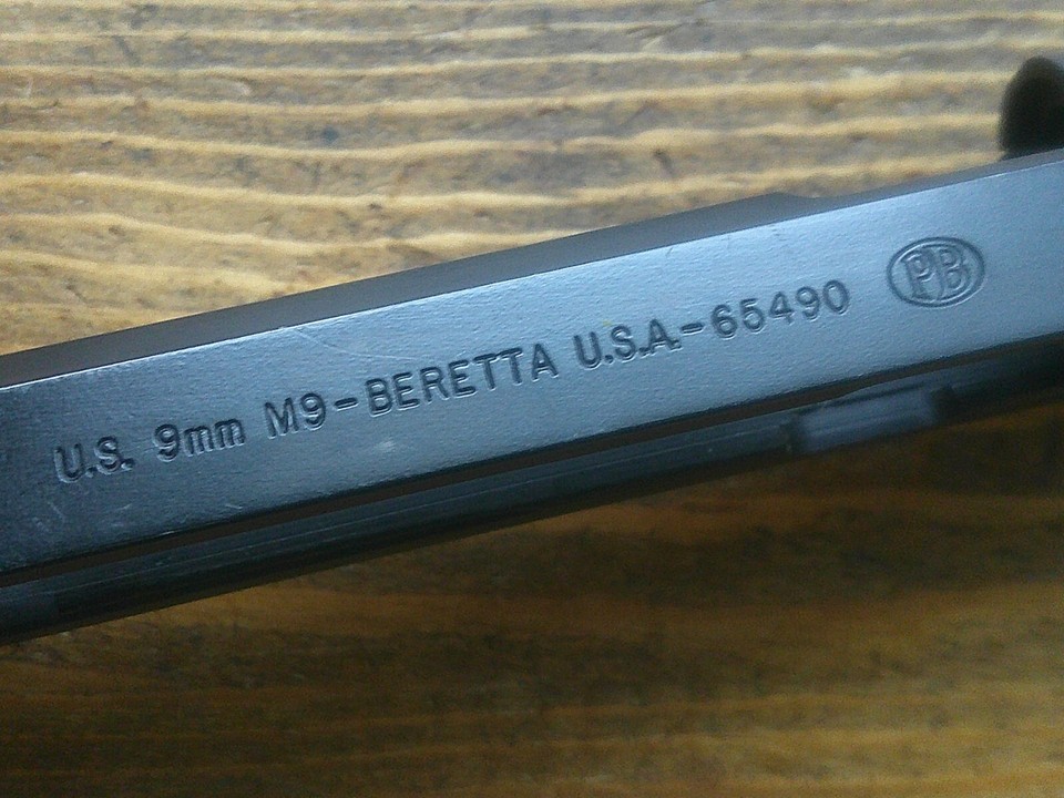 Beretta M9 Authentic USA USGI 9mm Slide M-9 PM 92FS 92 Safety Sights ...
