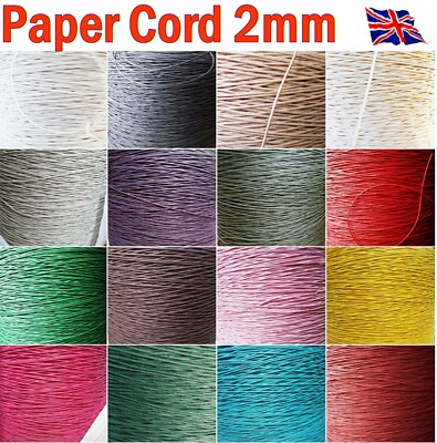Raffia Paper Cord 2mm decorative strong string DIY craft gift packaging ...