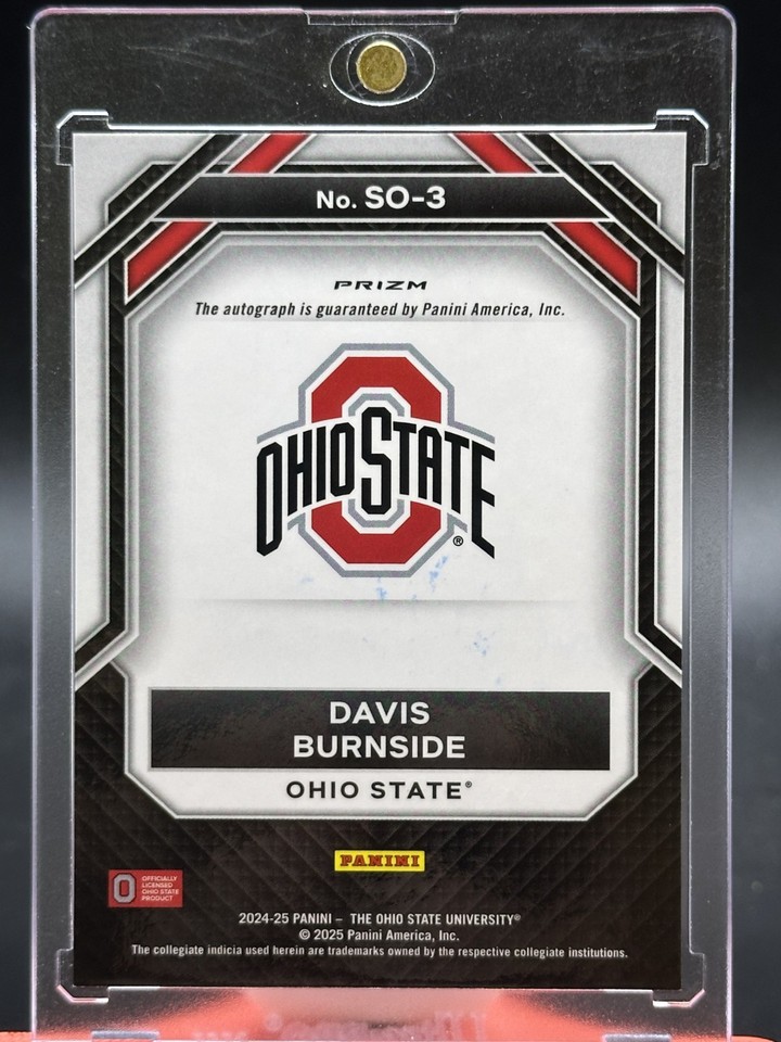 David Burnside Auto PINK CAMO 2025 Panini Prizm Ohio State Buckeyes ...