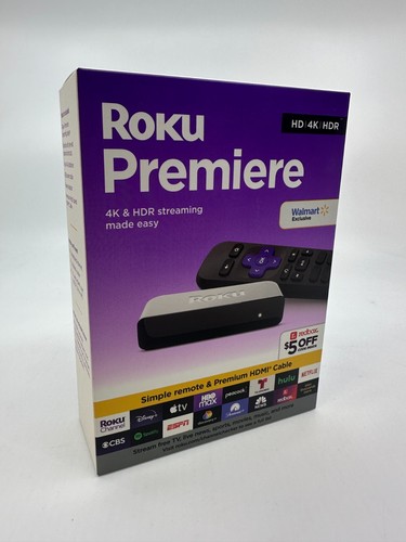 New/Sealed Roku Premiere 4K/HDR Streaming Media Player with HDMI Cable & Remote | eBay