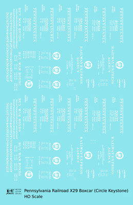 K4 HO Scale Decals Pennsylvania Railroad PRR X29 Boxcar White Circle ...