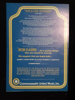 Bobby Darin Me & Mr. Hohner Rare Original Promo Poster Ad Framed! | eBay