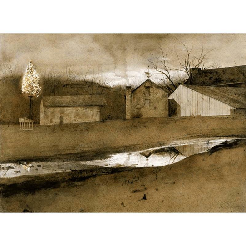 Last Light by Andrew Wyeth Art Print Farm Barn Landscape Offset ...