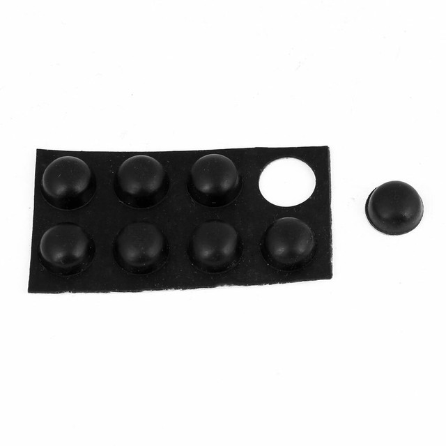 Protective Furniture Hemispherical 9mmx4mm Adhesive Rubber Pads Black 8 ...