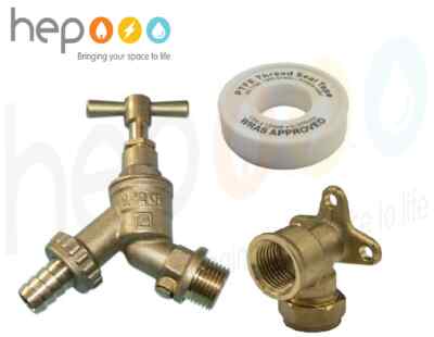 Garden Bib Tap Outdoor Tap Check valve 1/2" Wall Plate Elbow PTFE ...