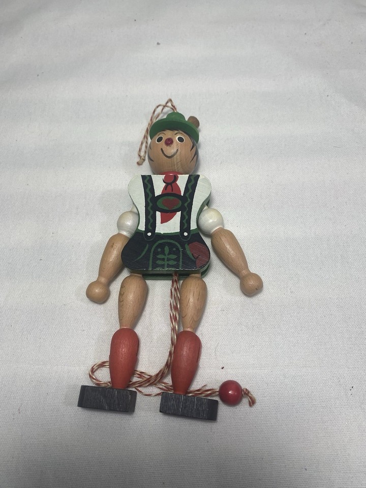 Vintage FAMO Wooden Pull-String Puppet Ornament Made In Austria | eBay