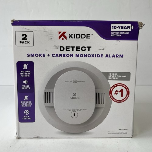 Kidde 30CUD10-V Smoke & Carbon Monoxide Detector, 10-Year Battery, 2 ...