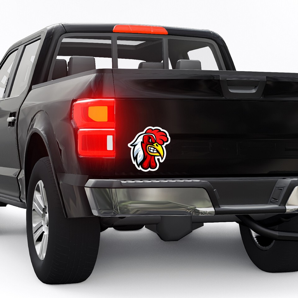 Angry Rooster Sticker Furious Fighting Funny Chicken Car Bumper Decal ...