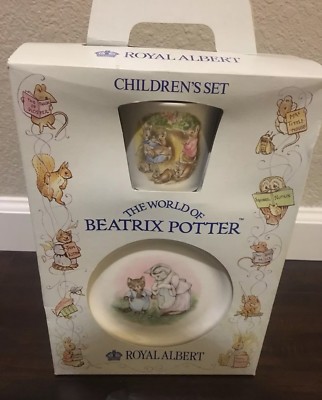 Vintage ROYAL ALBERT (ENGLAND) BEATRIX POTTER CHILDREN'S 3 PC Dish Set ...