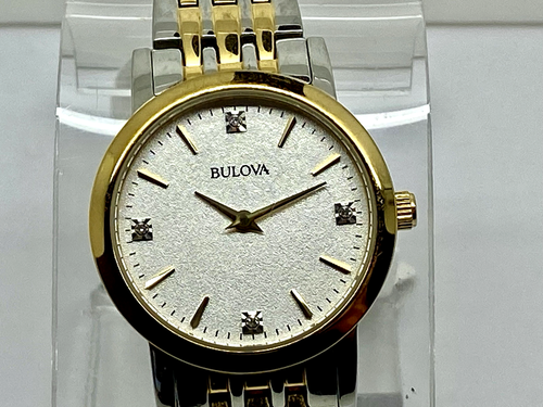 Bulova Women's Watch 98P115 Classic Quartz Diamonds Accent Dial Two ...