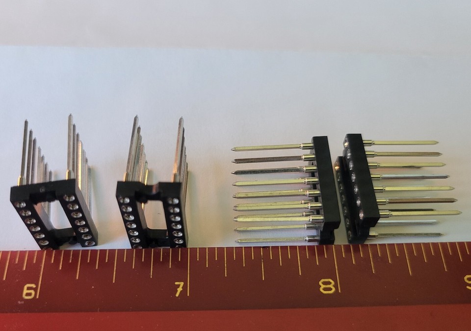 IC SOCKET, 14 PIN DIP SOCKET, WIRE WRAP, Screw Machine, Tin, 4 Pcs ...