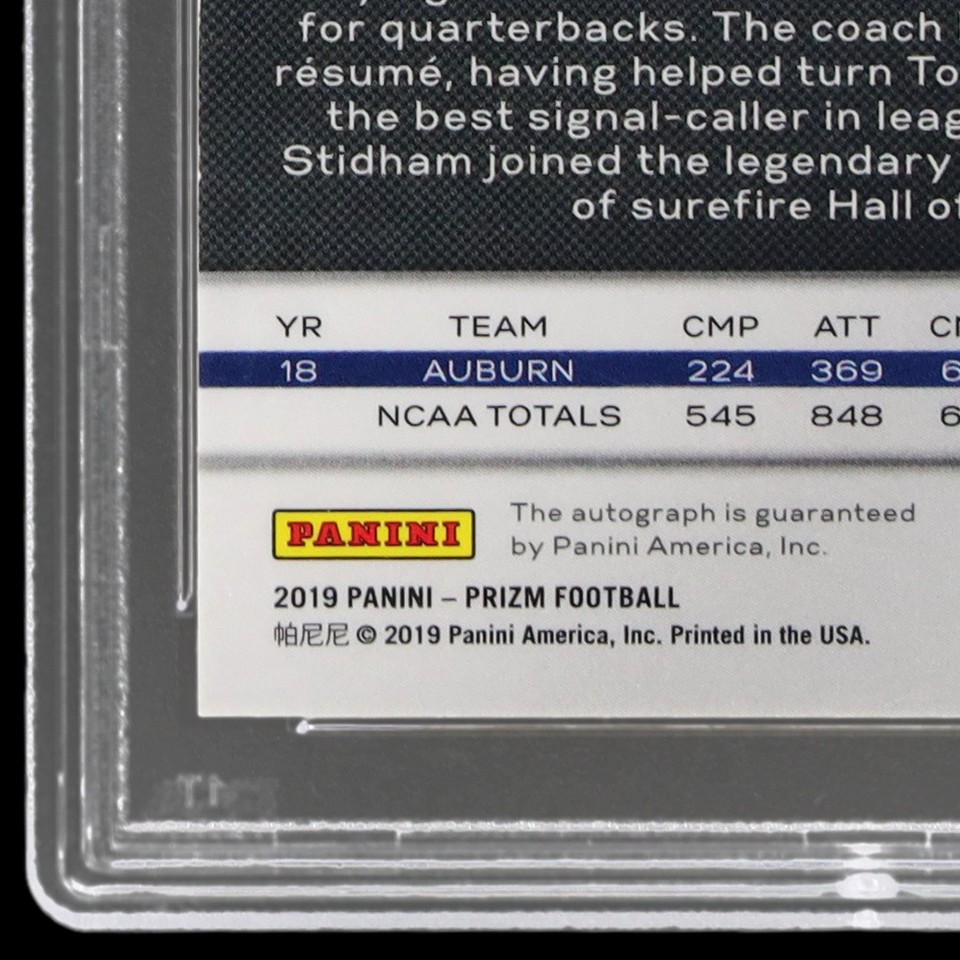 2019 Panini Prizm Jarrett Stidham #308 PSA 9 RC Rookie Autograph Gold ...