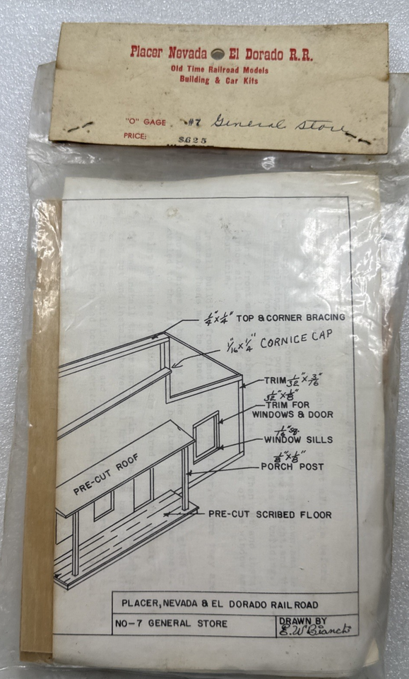 "O" Gauge Old Time Wood Kit, Placer Nevada & El Dorado RR, #7 General ...