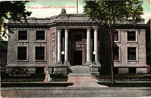 IOWA Clinton Public Library Building IA Vintage Postcard | eBay