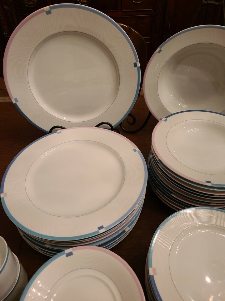 Mikasa Jet Set Fine China Plates, Bowls, Cups & Saucers, Serving & Chop ...