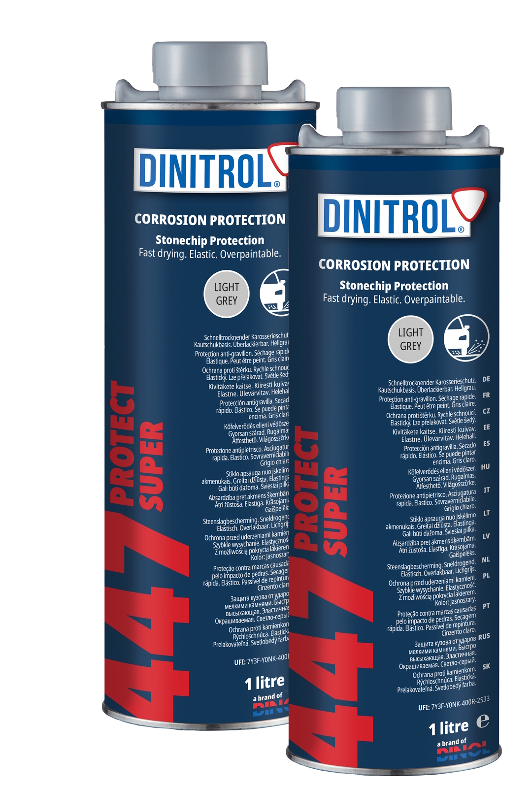 DINITROL 447 GREY RUBBER BASED RUST PROOFING STONE CHIP 1L CAN 1102401 ...