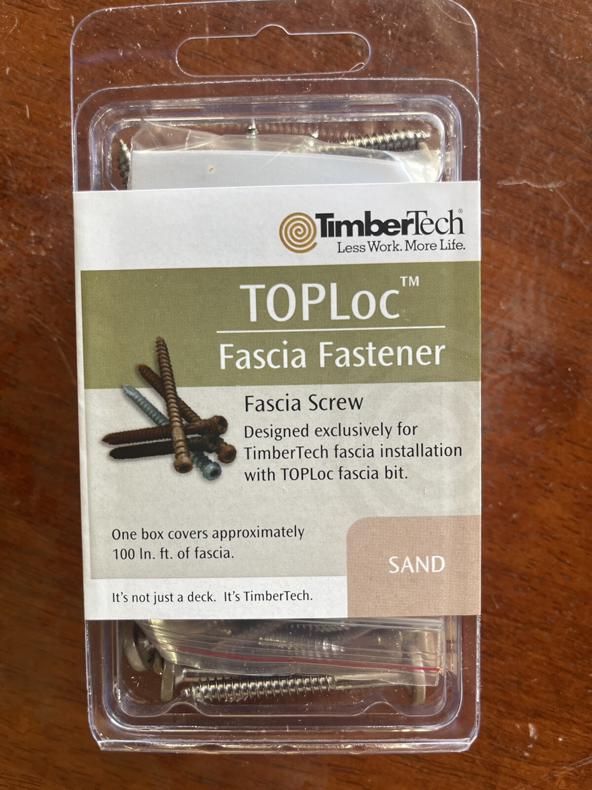 NEW TimberTech AZEK TOPLoc Color: Sand 100CT Stainless Fascia Fastener ...