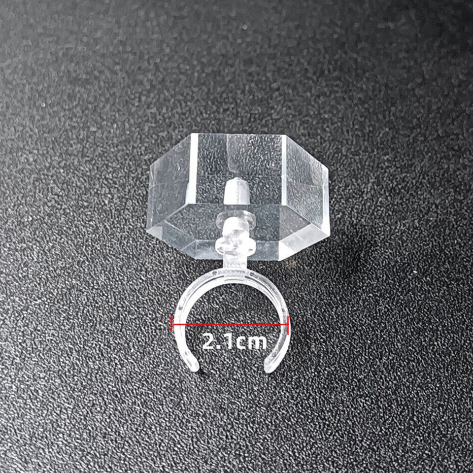 2x Acrylic Ring Display Stand Jewelry Showcase Ring Holder Jewellery ...