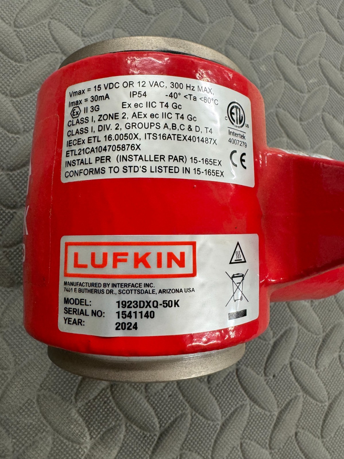 LUFKIN 1923DXQ-50K Load Cell With 100' 510.8100 Load Cell Cable | eBay