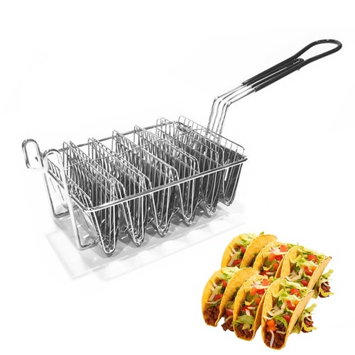 Taco Fryer Basket, Taco Shell Fryer, 6 Shells Deep Fryer Taco Holders ...