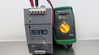 Sola SDN 5-24-100P Industrial Power Supply 115/230VAC 2.2/1.1A to 24VDC ...