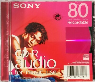 Sony CD-R Audio - CRM80CRR Fuchsia Red - Music CD-R Blank Recordable ...
