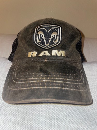Outdoor Cap Dodge Ram Weathered Cotton SnapBack Trucker Hat Leather | eBay