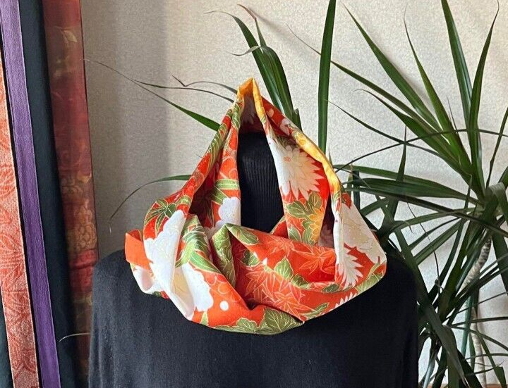 Scarf Snood made by 100％ Pure Silk Kimono Handmade Japan | eBay UK