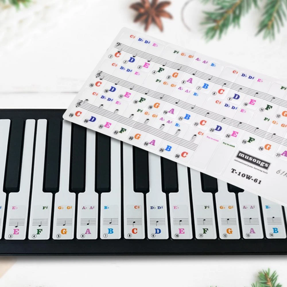 Transparent Piano Stave Note Sticker For 37 49 61 88 Keys, 44% OFF
