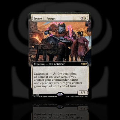 Ironwill Forger •Borderless• Rare Orc Artificer • Tarkir Dragonstorm ...