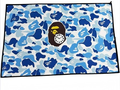 NEW BAPE Blue Camo Rug w/ Ape Head & Clock Graphic- Handmade | eBay