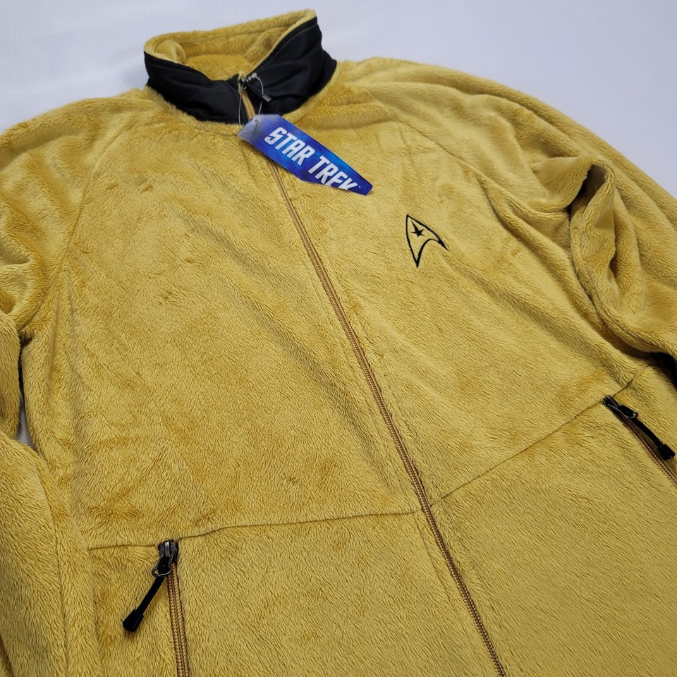 Star Trek Command Gold Fleece Zipped Jacket Small Phasers On Stun To ...