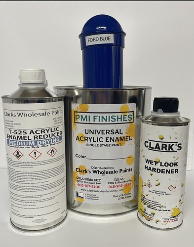 Ford Blue GALLON Kit Single Stage ACRYLIC ENAMEL Car Auto Paint Kit | eBay