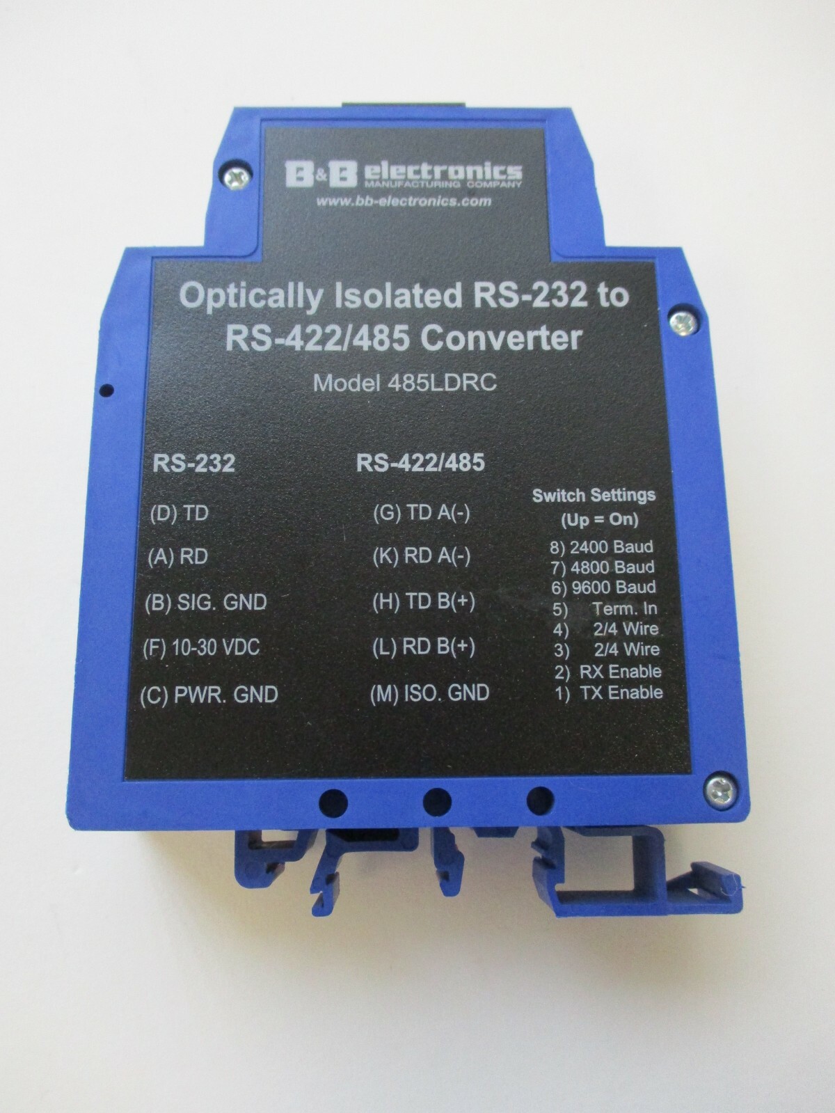 B&B OPTICALLY ISOLATED RS-232 TO RS-422/485 CONVERTER MODEL 485LDRC | eBay