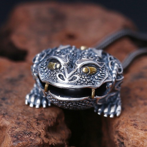 I07 Pendant Three-Legged Toad Amulet Luck Taoism Sterling Silver 925 | eBay