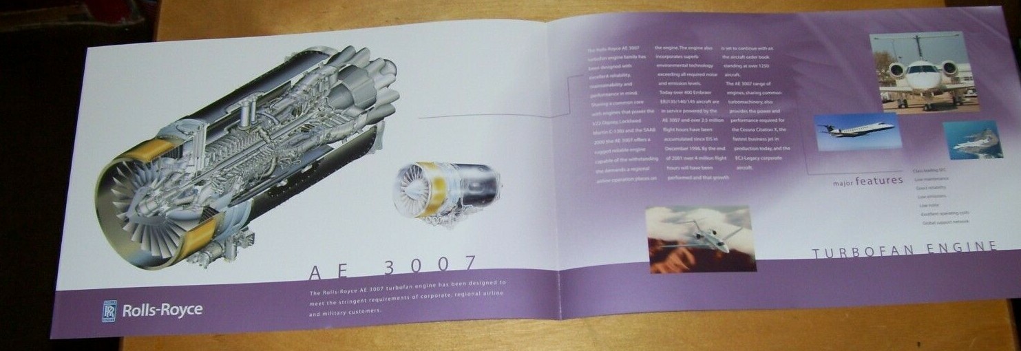 ROLLS-ROYCE AE 3007 TURBOFAN ENGINE for EMBRAER AND CESSNA BROCHURE ...