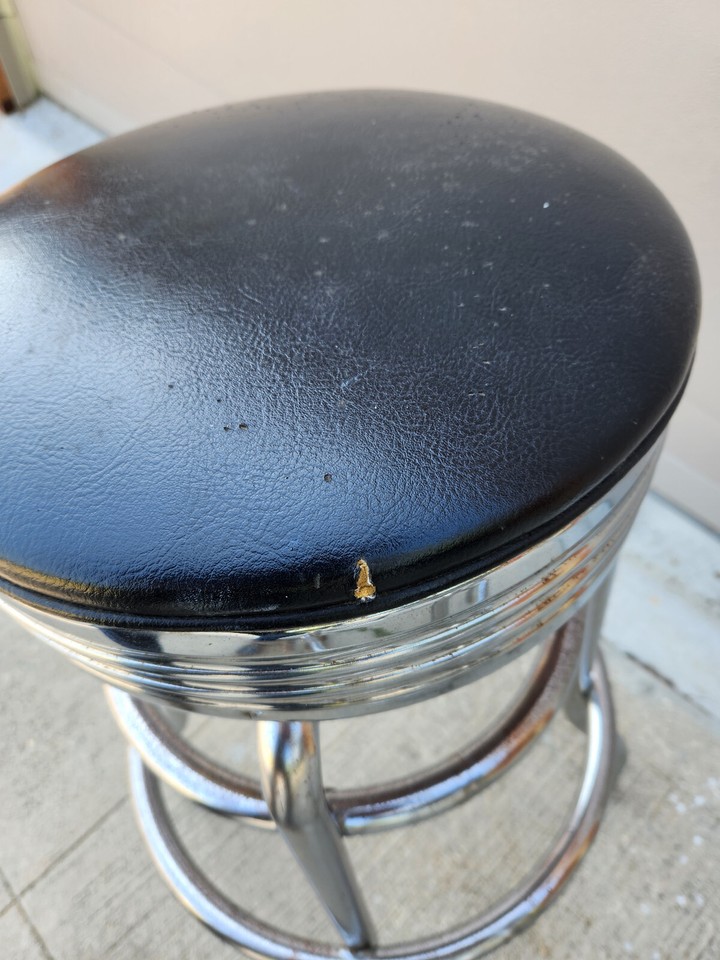 Vintage Bar Stools Set of Two Chrome Legs Made in Santa Monica, CA, USA ...