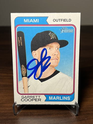 Garrett Cooper Signed Autographed 2023 Topps Heritage Baseball Card ...