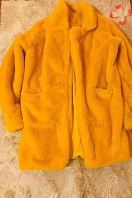 Women’s Yellow Soft FLEECE JACKET COAT SIZE Small/medium | eBay