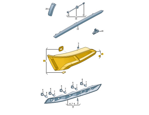 NEW AUDI Q5 FY 80A SPORTBACK REAR RIGHT TAILLIGHT 80A945076B ORIGINAL ...