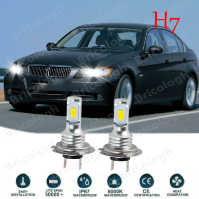 H7 Xenon White LED High/Low Beam Headlight Bulbs 2X For BMW E90 F30 ...