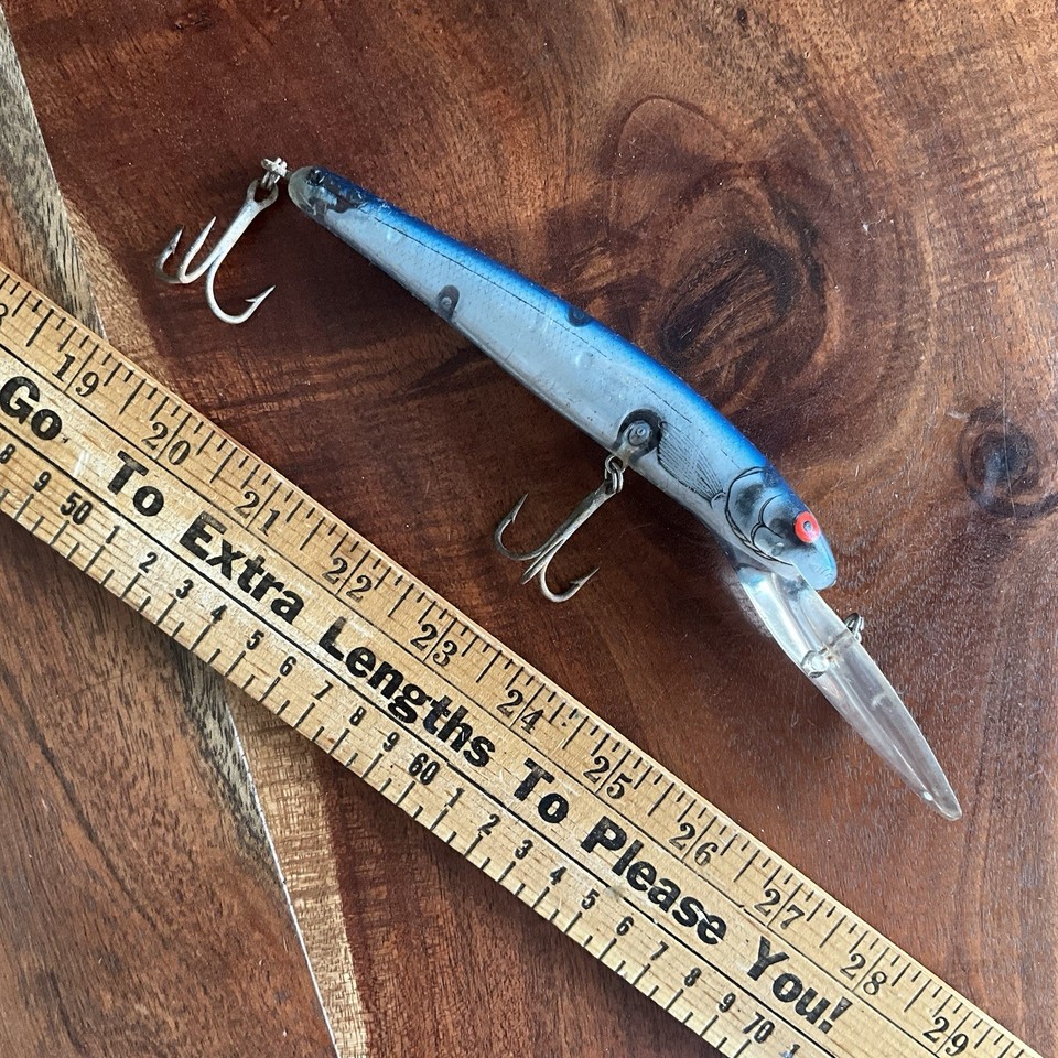 Vintage Fishing Lure Bomber Deep Long A Screw Tail Blue | eBay