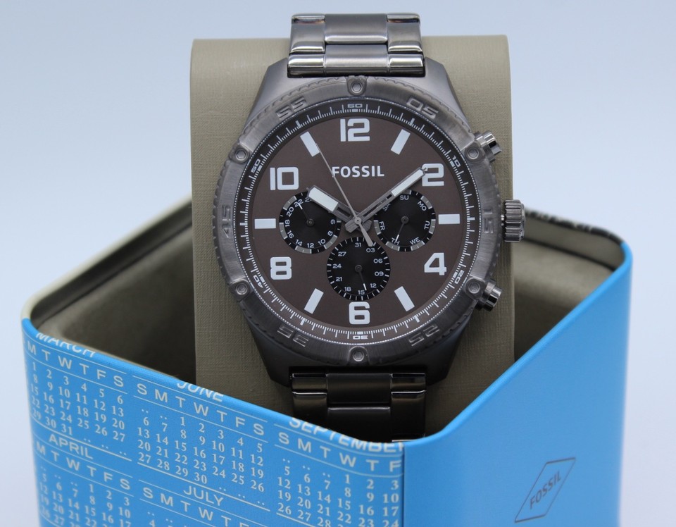 Fossil Brox Multifunction Gray Smoke Chronograph BQ2533 Mens Watch | eBay