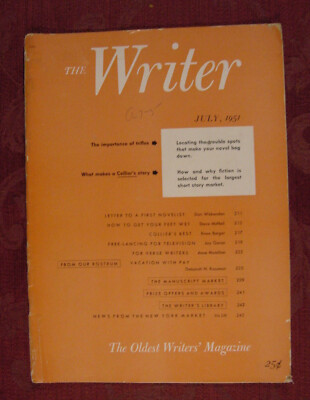 THE WRITER magazine July 1951 Dan Wickenden Jay Garon Steve McNeil | eBay