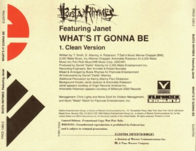 Busta Rhymes What's It Gonna Be PROMO MUSIC AUDIO CD Janet Jackson ...